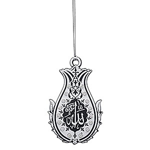 Modefa Free Prayer Cap, Beads & Car Hanger, Islamic Prayer Rug Janamaz - Plush Velvet Wide (Navy Blue)