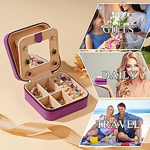 Parima Small Jewelry Box for Girls, Travel Initial Jewelry Box for Girls | Small Jewelry Organizer Box | Travel Jewelry Case Jewelry Box Organizer | Mini Travel Jewelry Box-Initial E-Purple