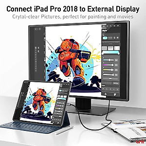 uni USB C to HDMI Cable 10FT 4K@30Hz, USB Type C to HDMI Cable for Home Office, [Thunderbolt 3/4 Compatible] with MacBook Pro/Air, iPhone 15 Pro/Max, Galaxy S8-S23, Surface Book 2, XPS, Chromebook