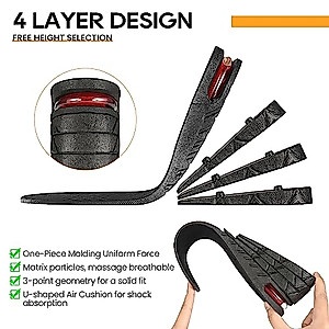 2 Pair Height Increase Insoles for Men and Women,Adjustable 4-Level Shoe Height Inserts,Up to 2.95 Inch Taller,Shoe Lifts Men,Foot Insoles for Men Heel Cushion Air Cushion Shoe Lift