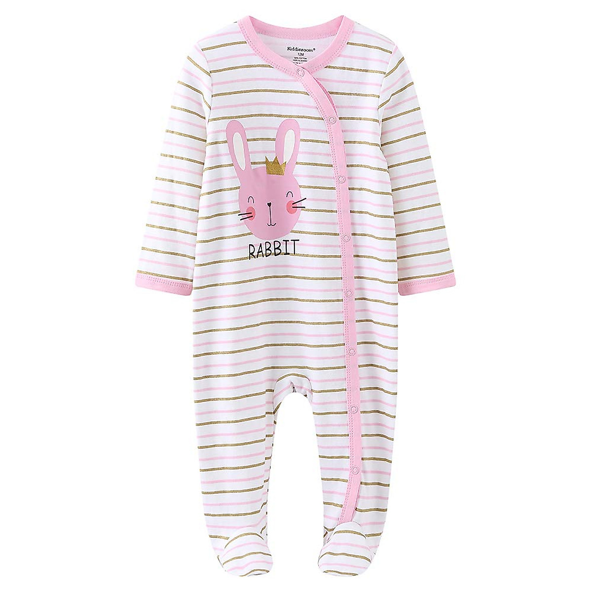 Kiddiezoom Baby Footed Cotton One-Piece Romper Jumpsuit Pajamas
