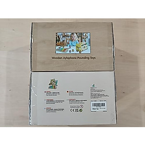 WOODENFUN Hammering Pounding Toys Wooden Educational Toy Xylophone Shape Sorter, Birthday Gift for 1 2 3 Years Boys Girls Baby Toddler Kids Developmental Montessori Learning Toy (Yellow)