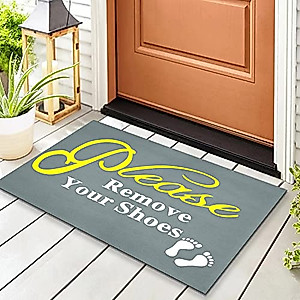 Eanpet Front Door Mat Funny Doormat Welcome Mats 2x3 FT Outdoor Indoor Entrance Doormat Rubber Thin Non Slip Rug Outside Waterproof Shoes Scraper Area Rug for Home Decor Bedroom Garden - Remove Shoes