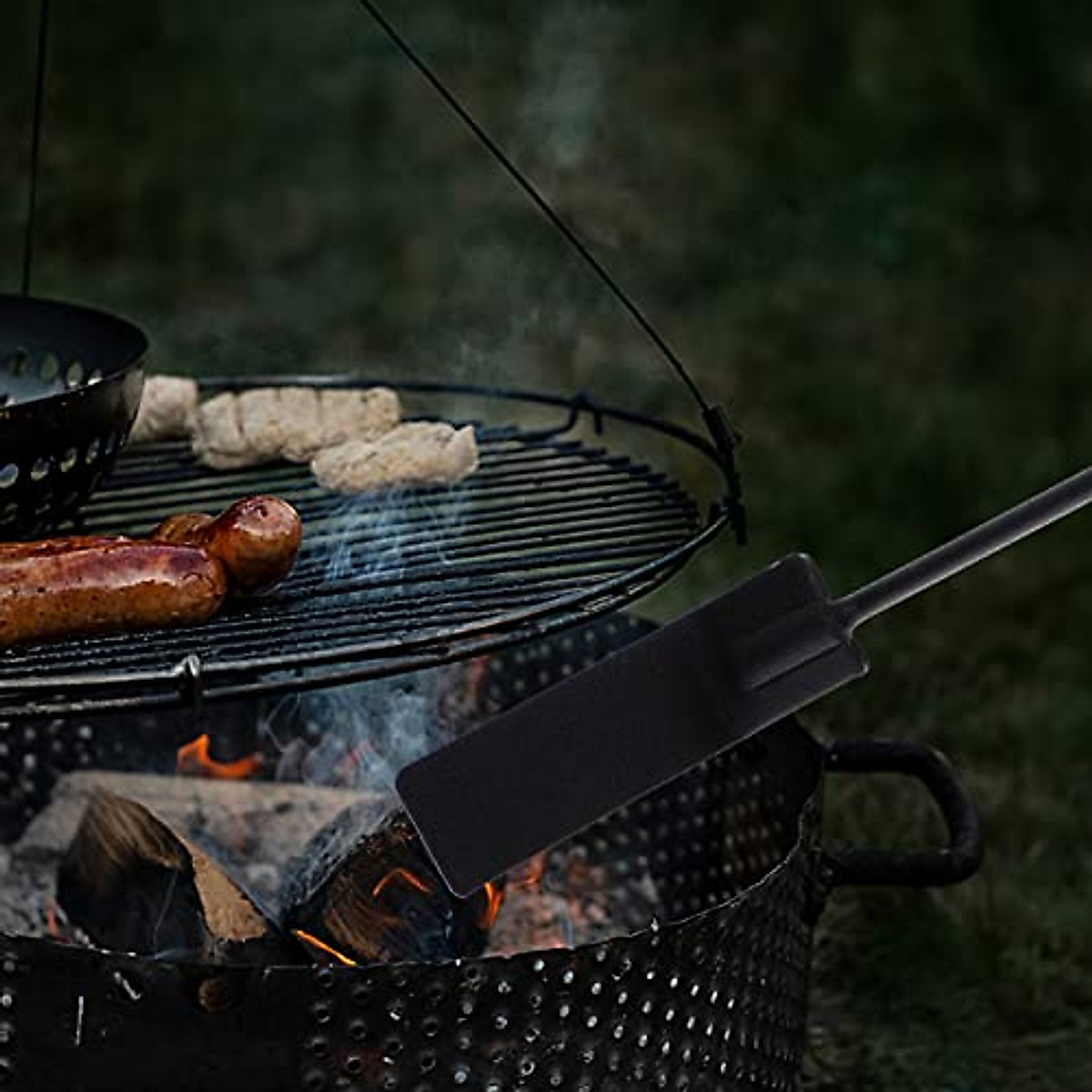 UPKOCH Smoker Household Hoe Wood Portable Grill Ash Steel Scraper Fireplace Stainless Egg Removal Charcoal Duty Home Fire Coal Heavy Cleaner Hand Supplies Garden Oven Corner Black Poker