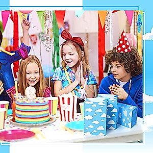 Tallew 24 PCS Blue Sky Clouds Paper Party Bags Cloud Treat Candy Goodie Bags Blue Sky Gift Bags Wrapping Party Favor Bags for Baby Girls Baby Shower Birthday
