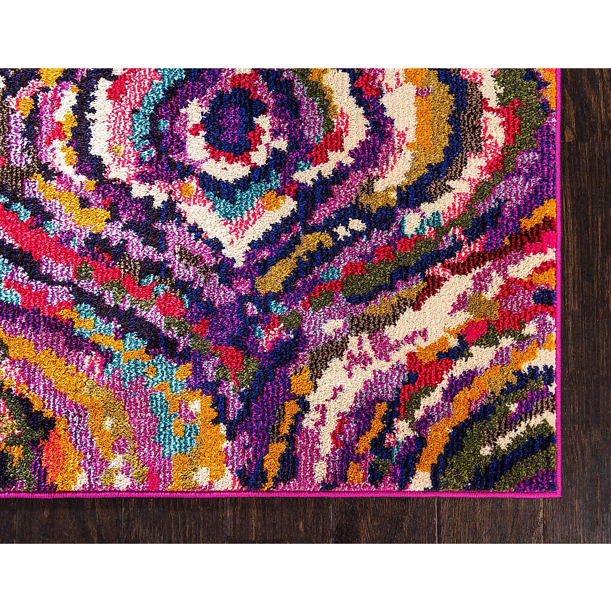 Unique Loom Estrella Collection Colorful, Abstract, Geometric, Gradient, Modern Area Rug, 5 ft x 8 ft, Multi/Pink