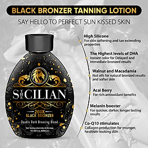 The Sicilian 200X Black Bronzer Dark Tanning Lotion Indoor Tanning Beds & Outdoor Bronzing Sun Tan Lotion
