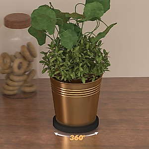 VOLCANOES CLUB Lazy Susan Turntable Organizer - 6 Inch Heavy Duty Rotating Swivel Stand with Steel Ball Bearings for Cake, Kitchen Cabinets, Monitor, TV, Painting, Display (30lb Capacity/Black)