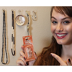 CraZy TACKz 36 Tacks - 2 in 1: Push pin Hook tack - New Invention Hang 100's of Items Interior or Exterior Decor at Home, School, Office, DIY, for Party or Holiday (Clear, 36pc)