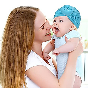 JaGely 18 Pieces Baby Turban Bun Knot Newborn Turban Hat Baby Headwrap Turban Hats Girl Toddler Hat Turban Boy Nursery Beanie Infant Turban Hospital Multi-Color