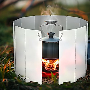 Camping Stove Windscreen 12 Plates Ultralight Folding Camp Stove Windscreen Portable Camping Stove Windshield for Use with Alcohol Stoves and Other Backpacking Stoves Butane Stoves