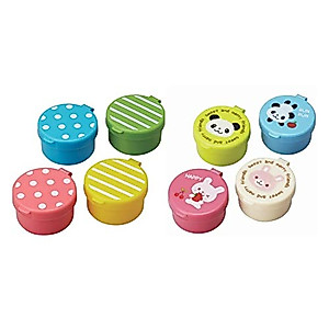 Torune Condiment Mayo Containers two set for Bento Lunch Box Mini Animal Friends and Dot Border Total 8 cups