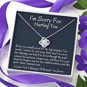 I'm Sorry Gift, Apology Necklace For Wife Girlfriend, Love Knot, Forgive me Jewelry, Sorry Gift Friend, Partner Apology Gift