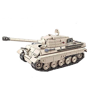General Jim's Military Brick Building Set - WW2 German Army King Tiger Panzer VI Tank Building Blocks Model Set for Military, World War 2 and Building Enthusiasts Including Teens and Adults