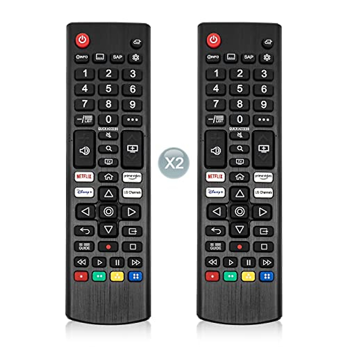 (Pack of 2) Universal Remote Control Replacement for LG-TV-Remote Compatible for LG UHD HDTV HDR LCD LED OLED Webos NanoCell QNED 4K 8K Smart TV with Prime Video, Disney, Netflix, LG Channels Button
