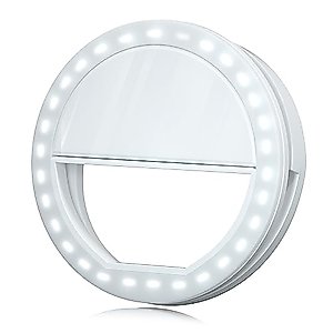 Whellen Selfie Ring Light with 36 LED for Phone/Tablet/iPad Camera [UL Certified] Portable Clip-on Fill Round Shape Light-White
