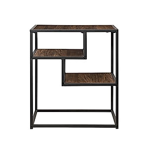 Walker Edison Contemporary Floating Shelf Side Table, 16 Inch, Dark Walnut
