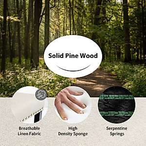 RELAX4LIFE Dining Chairs Set of 4 Fabric Upholstered with Solid Wood Legs, Padded Seat and Back Armless Side Chair Tufted Parsons Kitchen Dining Chairs Set (2, Navy)