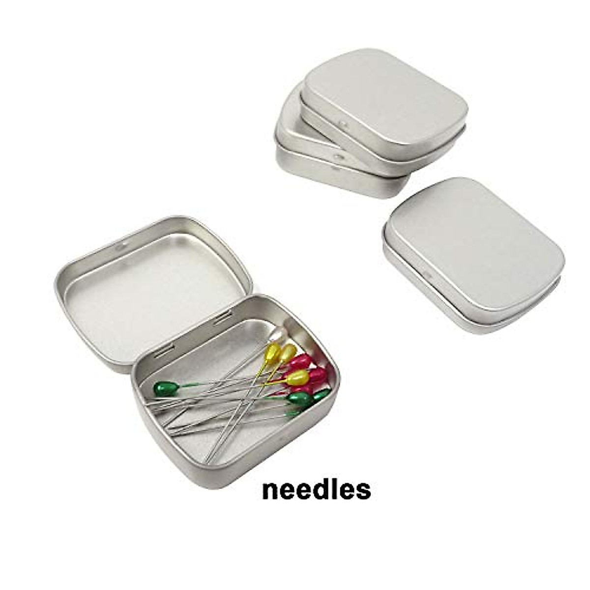 Honbay 6PCS Mini Portable Metal Hinged Lid Empty Storage Boxes Tins Containers for Candies Pills Jewelry Craft