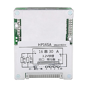 16S Lithium Battery Board, Battery Balance Board with Aluminum Heatsink(16 Strings 3.2V 30A Same Port Equalization)