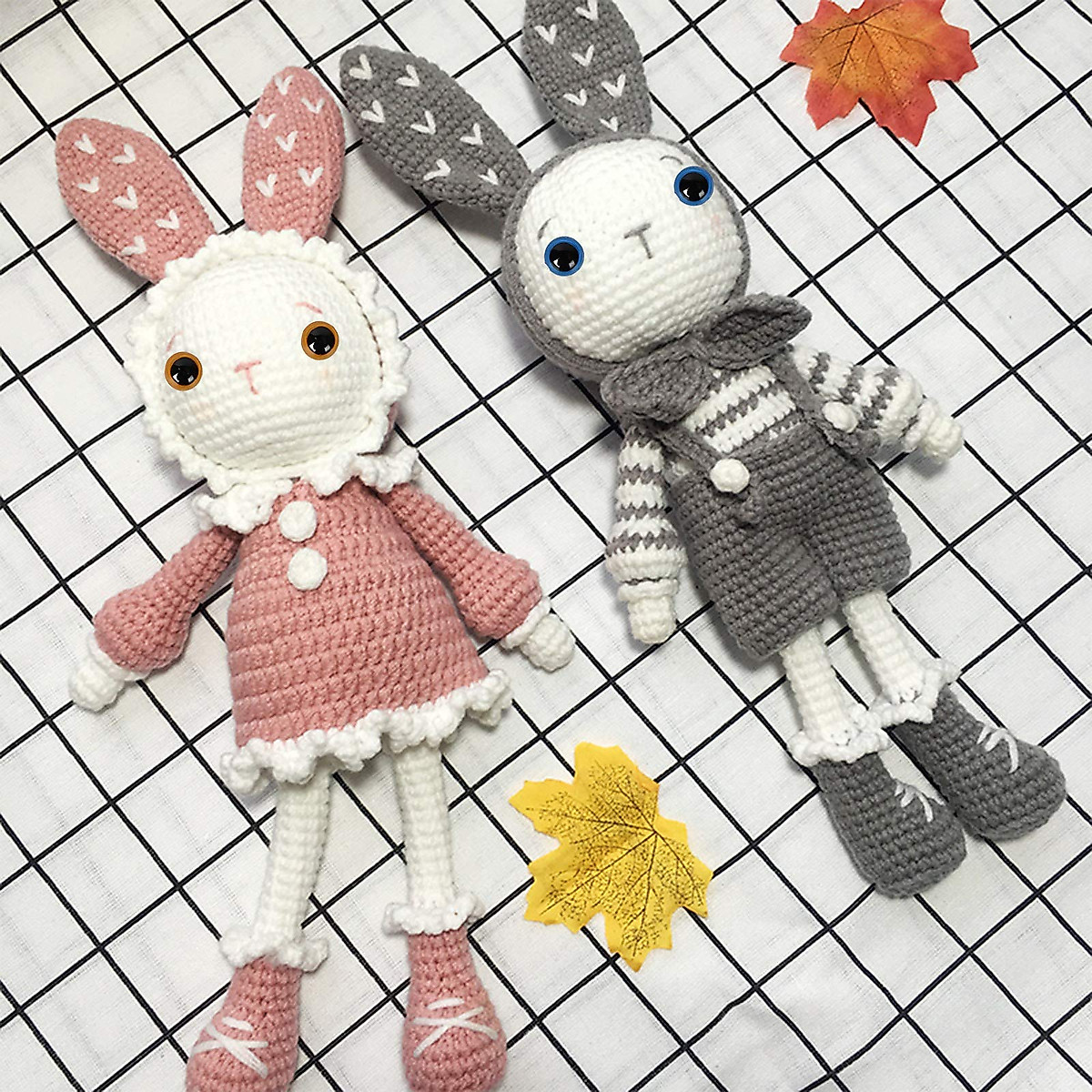 Safety Eyes 796pcs Plastic Safety Eyes and Noses, 6-20mm Black Craft Doll Eyes with Washers Assorted Sizes Bear Nose for Plush Animal Crochet Bear Toys Crafts Making