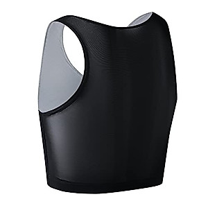 JARAZIN Chest Binder Transgender FTM Tomboy Zip Up Breast Binder Trans Binder Bra Tank Top for Women (Small, Black)