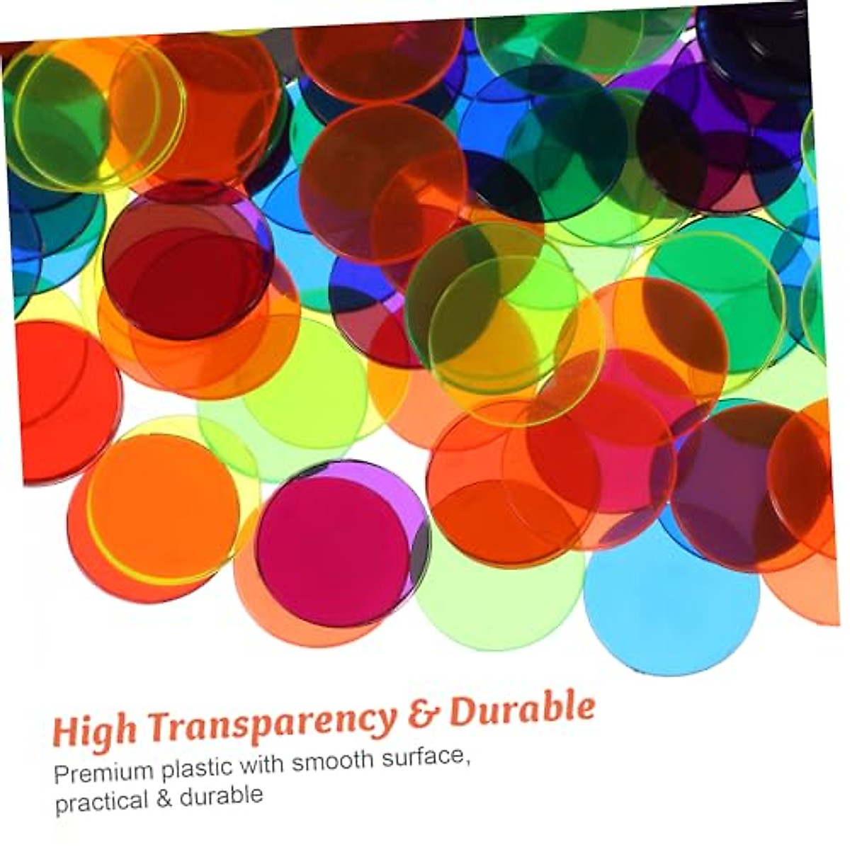 300pcs Plastic Tokens Bingo Chips Markers for Bingo Game Cards Game Accessories (Blue + Yellow + Green + Purple + Orange Each 50pcs)