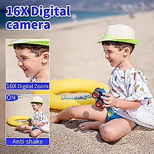 Digital Camera with SD Memory Card, 24MP 1080P Photography Camera for Kids Teens Birthday, 16X Zoom Small Portable Vlogging Camera for Boy Girl Video