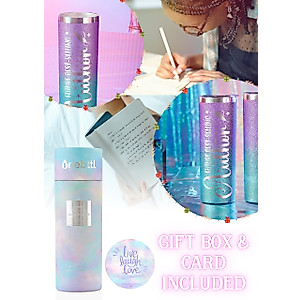 Onebttl Writer Gifts for Women - Future Author - 20oz/590ml Glitter Stainless Steel Insulated Tumbler with Straw - Graduation/Birthday/Christmas Gift for Writers, Novelist