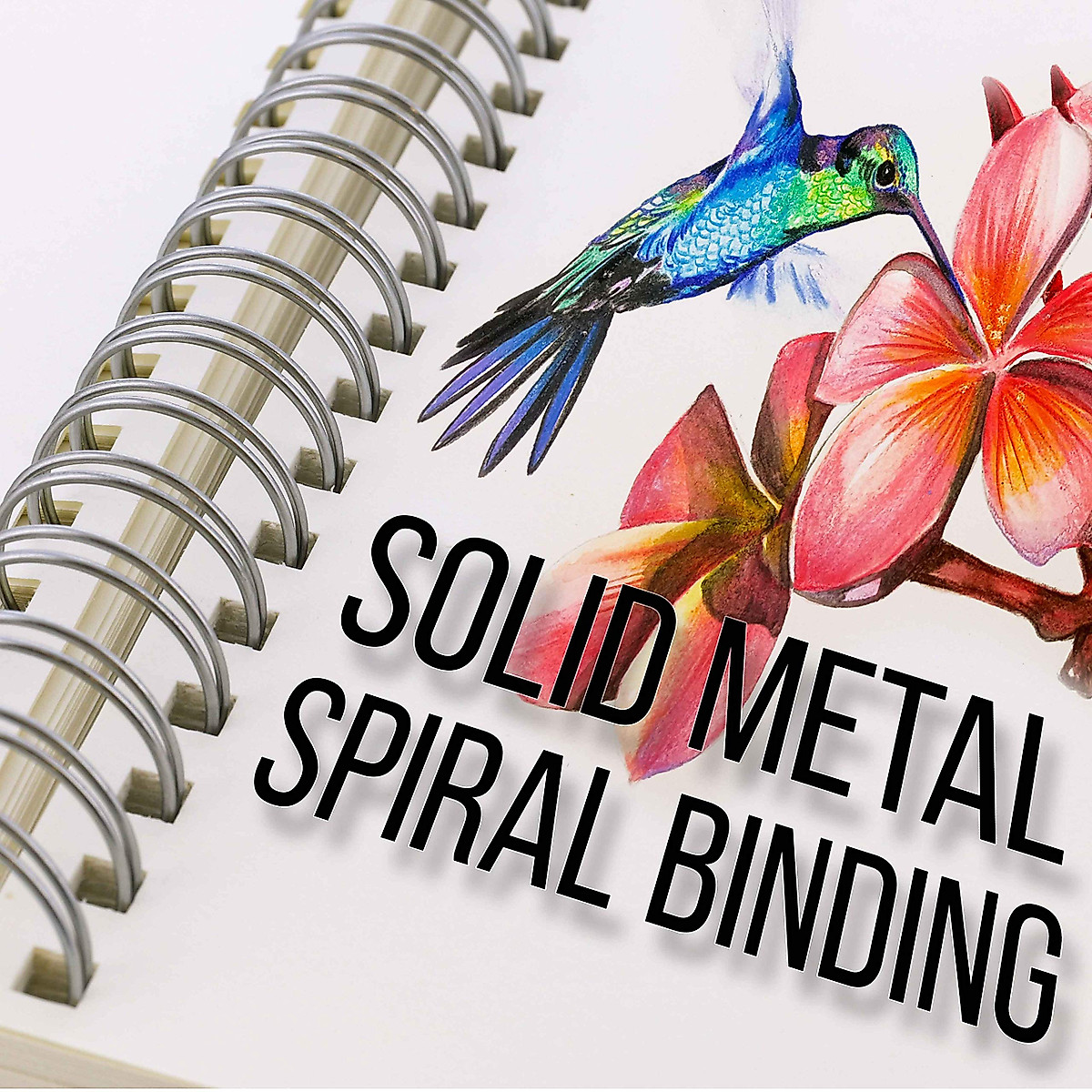 U.S. Art Supply 5.5" x 8.5" Top Spiral Bound Sketch Book Pad, Pack of 2, 100 Sheets Each, 60lb (100gsm) - Artist Sketching Drawing Pad, Acid-Free - Graphite Colored Pencils, Charcoal - Adults Students