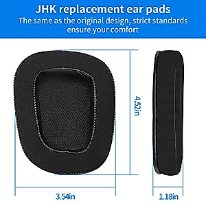 JHK Replacement Ear Pads for L ogitech G633 G633S G933 G933S G533 G935 G635 Headphones - Replacement Ear Cushions Memory Foam Earpads Cushion Cover for Headphones-Black Ice Gel Leather
