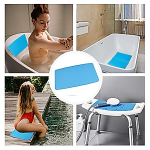 Narrow Shower Bench Cushion -Waterproof Non Slip Soft Pad for Bath Chair Stool, Stickable Padded Shower Seat, Bathroom Bathtub Mat Dry Quickly