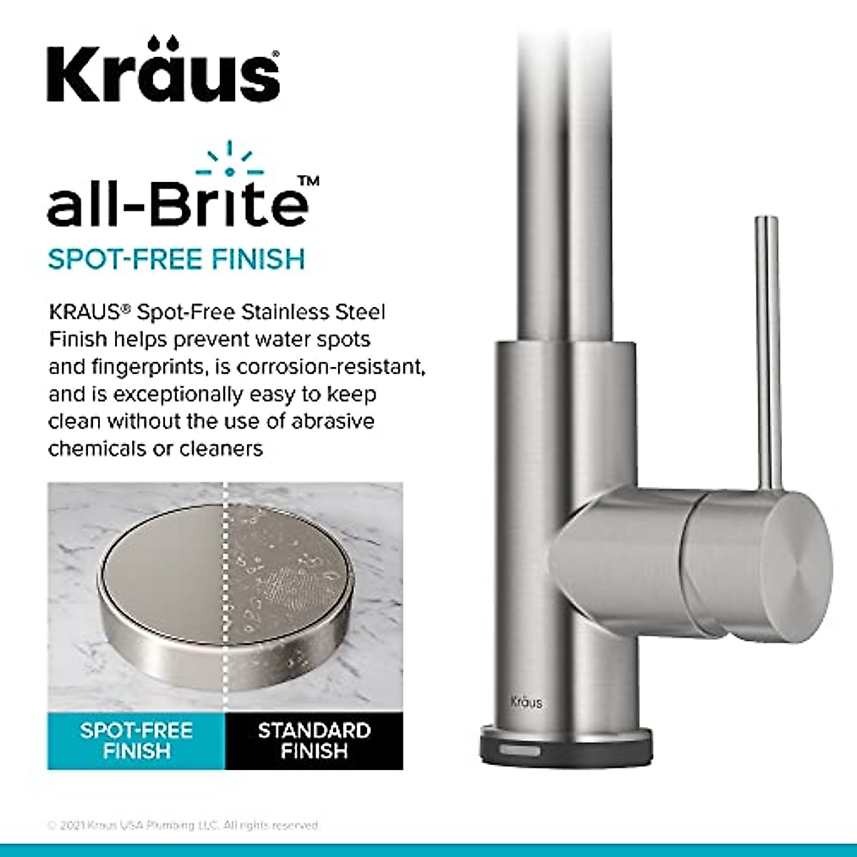 Kraus KTF-3104SFS Oletto Contemporary Single-Handle Touch Kitchen Sink Faucet with Pull Down Sprayer, 16 5/8 Inch, Spot Free Stain
