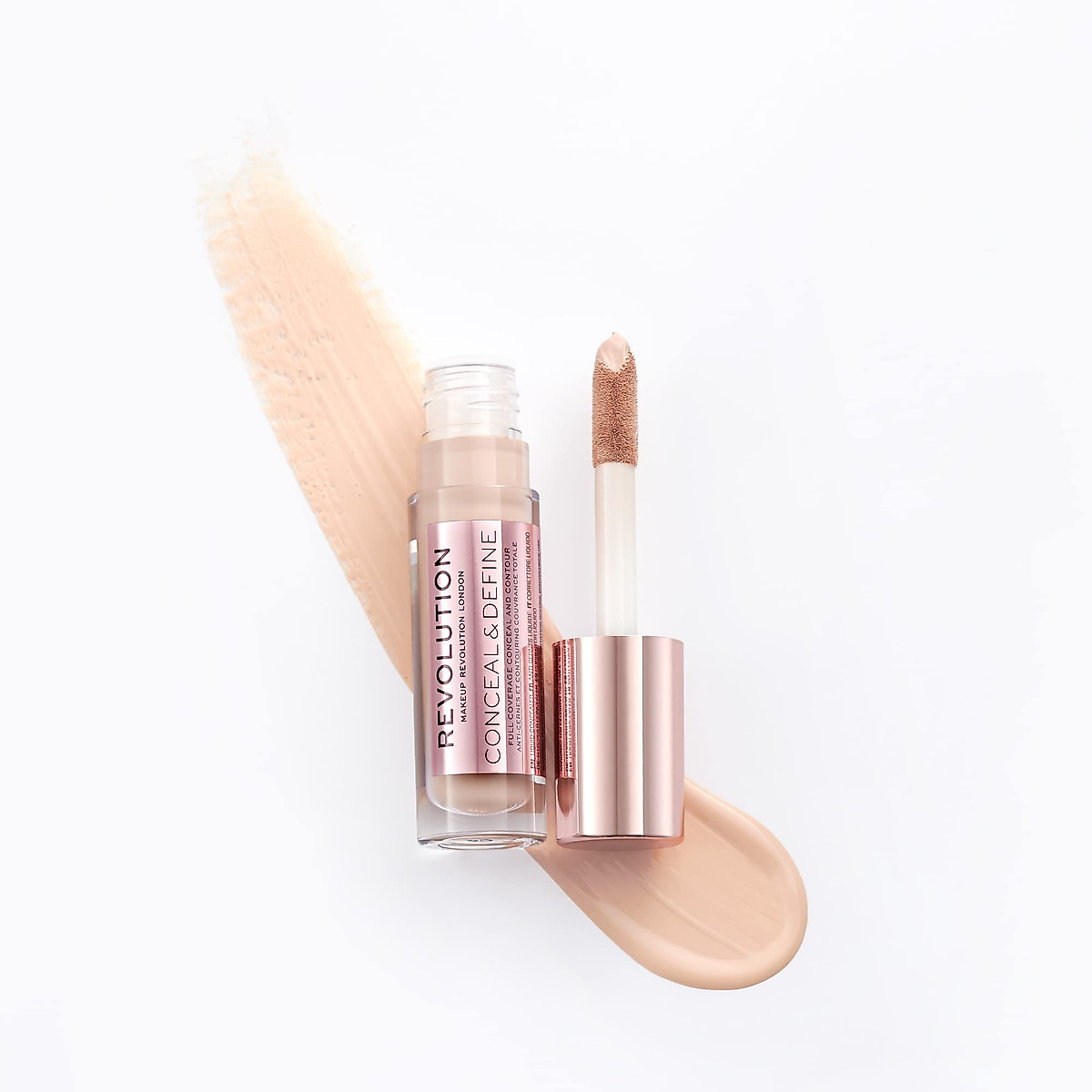 Revolution Beauty, Conceal & Define Concealer, Full Coverage & Lightweight, Long-Lasting Matte Finish, Vegan & Cruelty Free, C4 Fair to Light Skin Tones, 0.14 Oz.