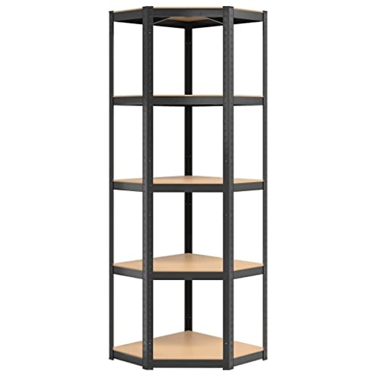 5 Tier Corner Shelf,Storage Shelf Units with a Reinforcement Bar,165.3 lb Loading Capacity per Shelf,Adjustable Storage Rack for Kitchen,Laundry Room, Basement, Bathroom 21.7"x21.7"x67.7" Anthracite