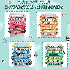 QUEFE 9000pcs, 72 Colors Clay Beads for Bracelet Making Kit for Girls 8-12, Polymer Heishi Letter Beads for Jewelry Making, for Gifts, Crafts, Preppy