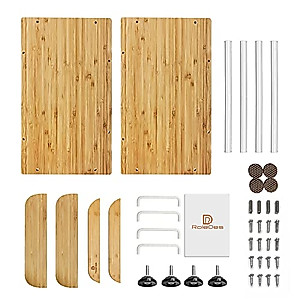 Bamboo 2 Tier Bathroom Countertop Organizer,Vanity Sink Counter Corner Storage Shelf,Kitchen Spice Standing Rack