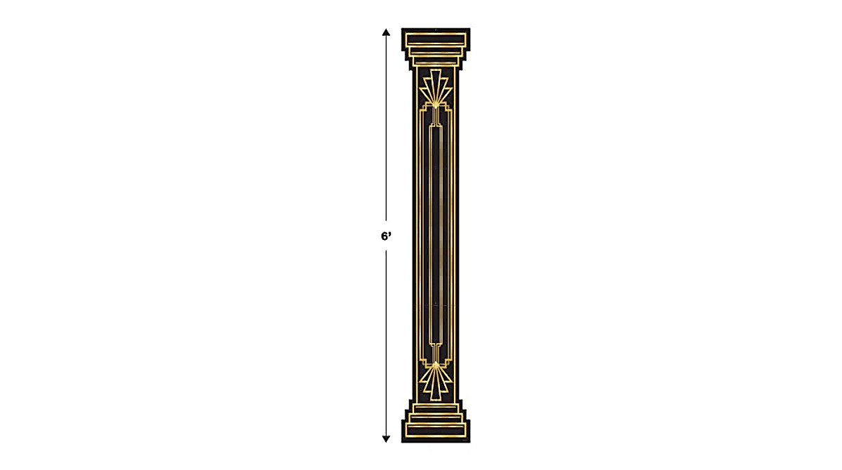 Roaring 20's Party Decorations - 6' Black and Gold Columns for Events