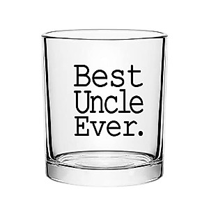 Best Uncle Ever Whiskey Glass for Uncle - Old Fashioned Whiskey Glasses for Uncle, New Uncle, Brother from Nieces, Nephews, Sisters, Friends, Uncle Gifts for Christmas, Birthday, Father's Day, 10Oz