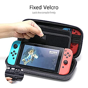 CUTEH Storage Bag for Switch, Console Handheld Carrying Case with 19 Game Card Holders Pouch Travel Bag