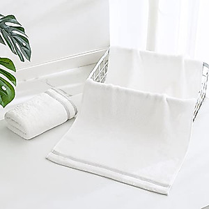 YiLUOMO Beige Hand Towel Set of 2 Cotton & Bamboo Terry Highly Absorbent Soft Hand Towel for Bathroom Home 13 x 29 Inch