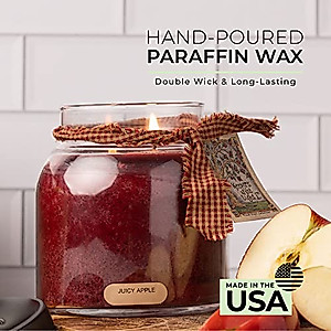 A Cheerful Giver - Juicy Apple - 34oz Papa Scented Candle Jar with Lid - Keepers of the Light - 155 Hours of Burn Time, Gift for Women, Red
