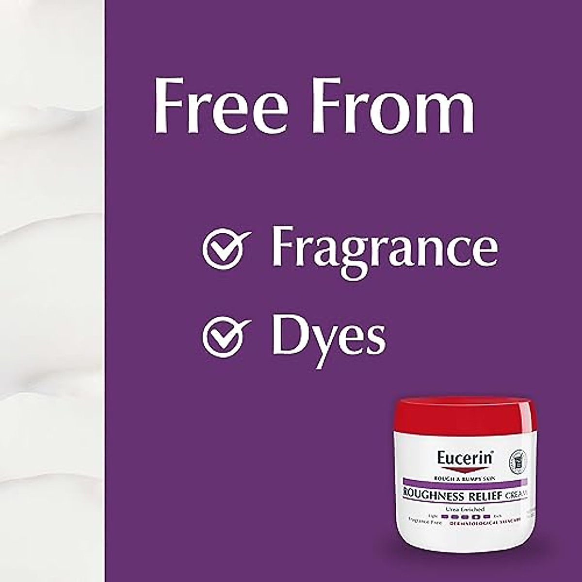 Eucerin Roughness Relief Cream, Fragrance Free Body Cream for Dry Skin, 16 Oz Jar