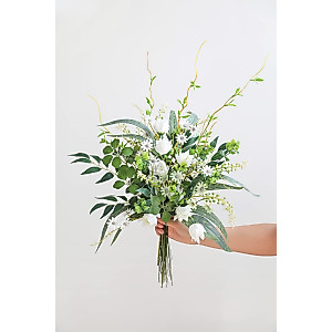 Serra Flora Artificial Greenery Spray Box Set(Pack of 50pcs) with 8 Kinds of DIY Wedding Bouquet Filler Table Centerpieces and Floral Arrangement (Spring Green)