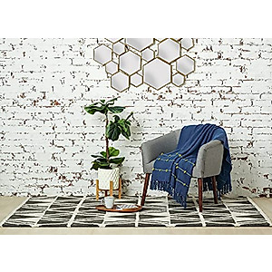 carol & frank Tabb Indigo & Citron Throw 50x60 inches Blue