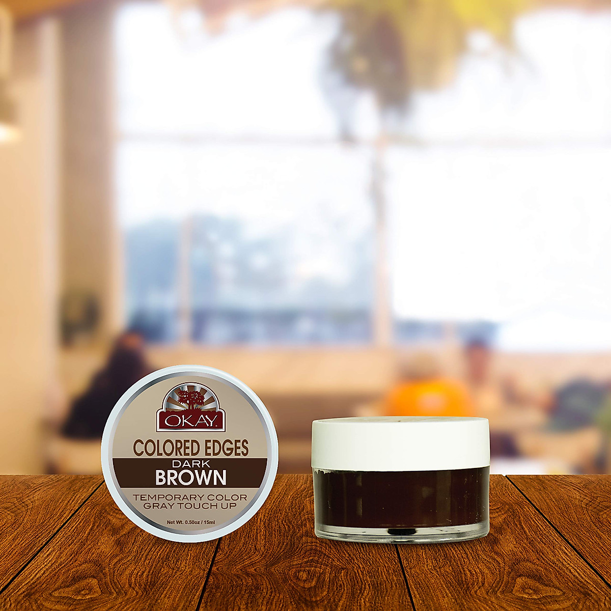 OKAY Colored Edges Dark Brown - Root Touch Up, Edge Control, Root Cover Up, Black Edge Gel, Gray Hair Cover Up for Women & Men, Hairline Coverage for Hair Loss, Thinning - 0.5 Oz (Pack of 1)