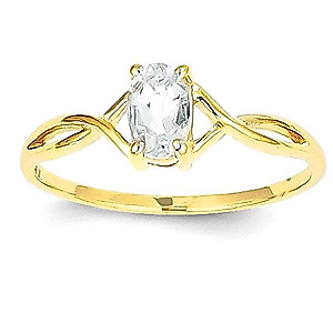 IceCarats 14K Yellow Gold Blue Aquamarine Ring March Birthstone Jewelry Size 7.00