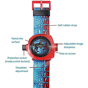 Chenfly Dinosaur Projector Digital Wrist Watch Kids Watch 24 Dinosaur Design Cartoon Watch Projector Funny with Strap Educational Toy Gift