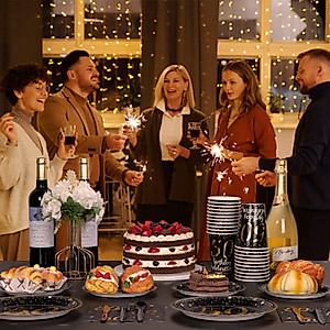 DECORLIFE 192PCS 50th Birthday Plates and Napkins for Men Women, 50th Birthday Decorations, 12oz Cups, 48 Napkins Included for 24 Guests Back in 1974 Party Favors