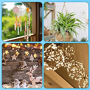 12 Pcs Self Adhesive Ceiling Hooks No Drilling Ceiling Hooks Stainless Steel Eye Hooks for Hanging Small Plants Wind Chimes, Secure/Enclosed Design, Easy to Open
